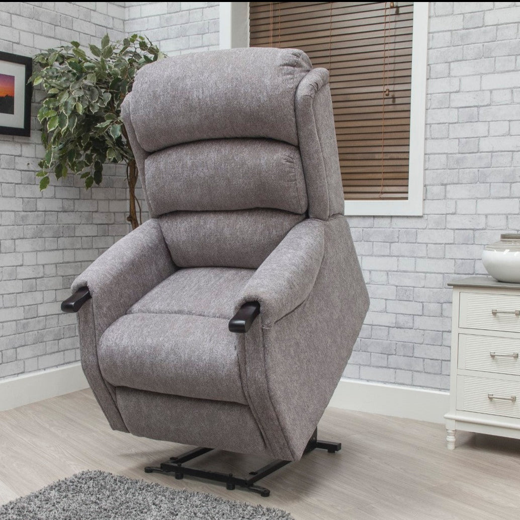 Penrith Leather Dual Motor Lift and Rise Chair - Dark Grey | The ...