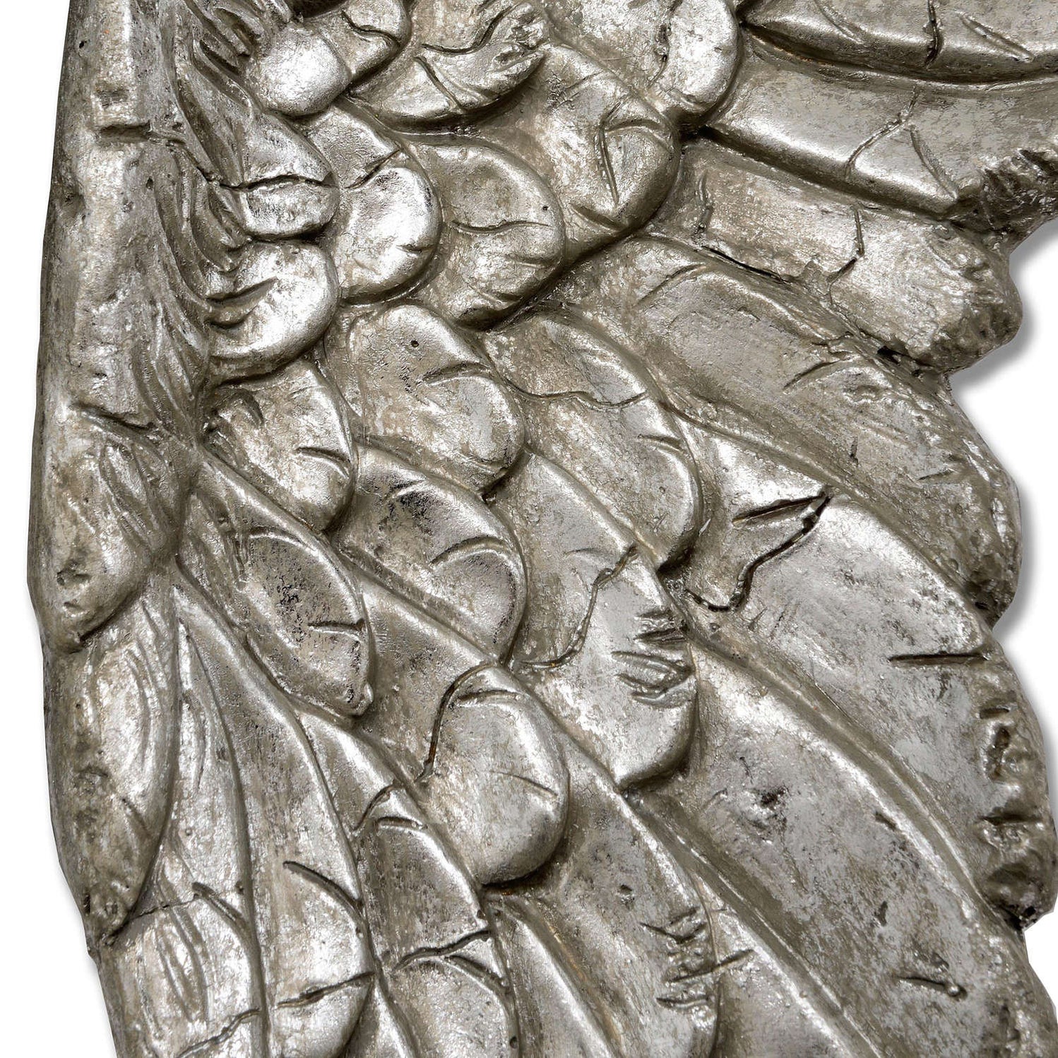 Medium Angel Wings Wall Art - Silver | The Furniture Mega Store