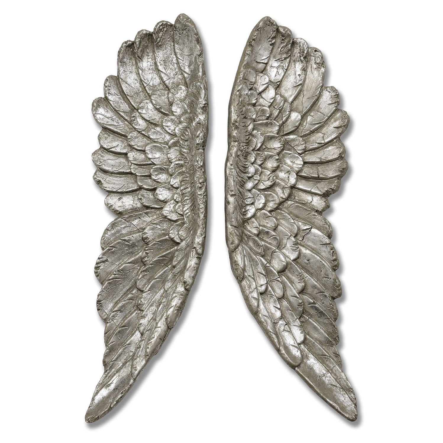 Medium Angel Wings Wall Art - Silver | The Furniture Mega Store