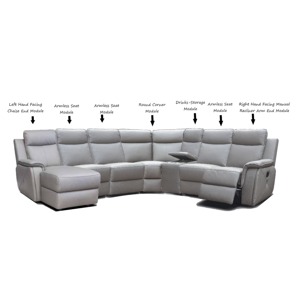 Clayton Leather Modular Recliner Sofa Collection - Choice Of Colours ...