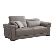 Elettra Italian Leather Power Recliner With Adjustable Headrests Sofa ...