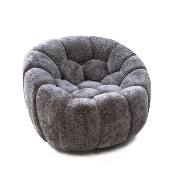 Curve Bubble Swivel Armchair - Choice Of Fabrics | The Furniture Mega Store