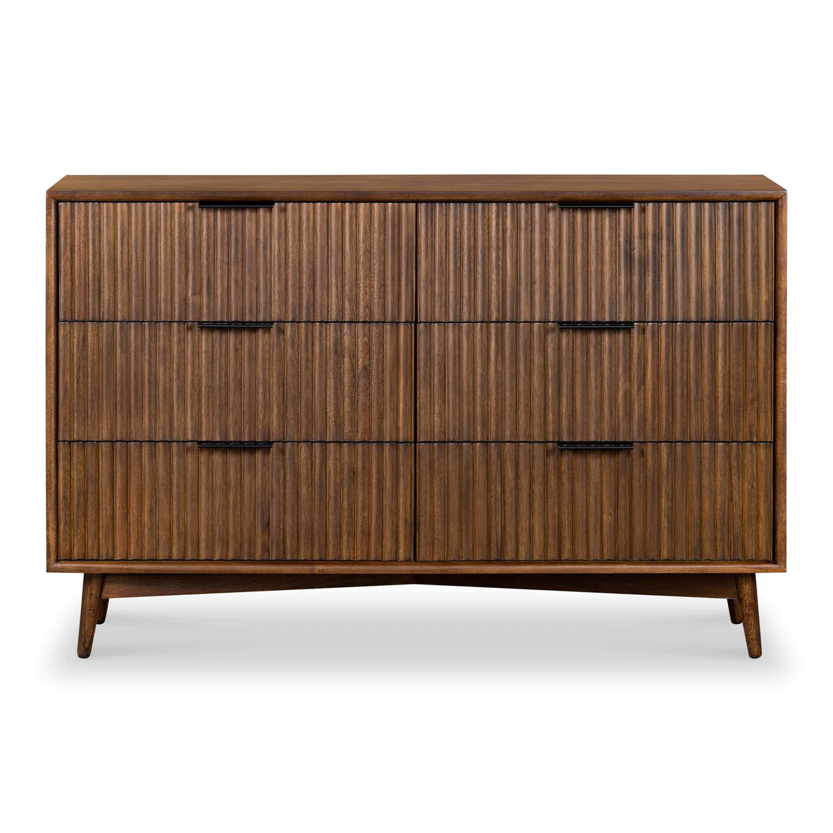 Strand Walnut Wide Chest Of 6 Drawers | The Furniture Mega Store
