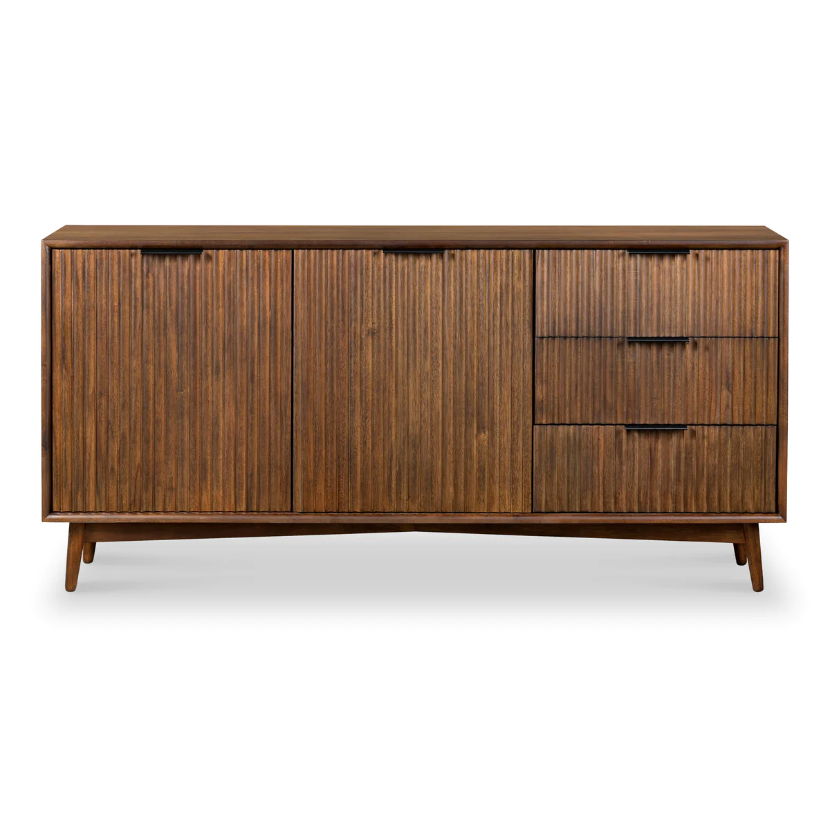 Strand Walnut Large 2 Door 3 Drawer Sideboard | The Furniture Mega Store