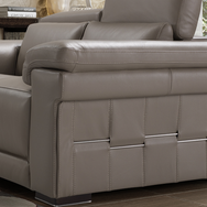 Elettra Italian Leather Power Recliner With Adjustable Headrests Sofa ...