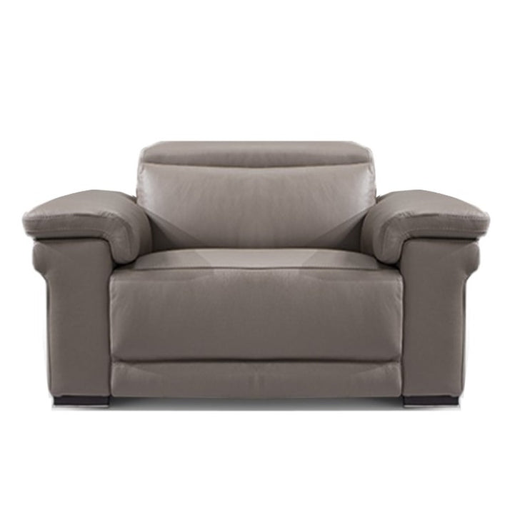 Elettra Italian Leather Power Recliner With Adjustable Headrests Sofa ...