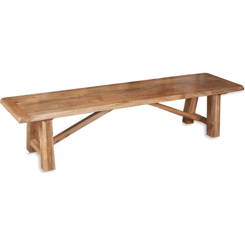 Bombay Mango Wood Large Bench - 200cm | The Furniture Mega Store