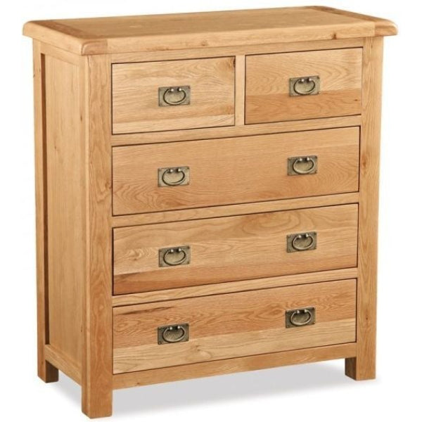 Sailsbury Solid Oak Chest of Drawers, 2 + 3 Drawers | The Furniture ...