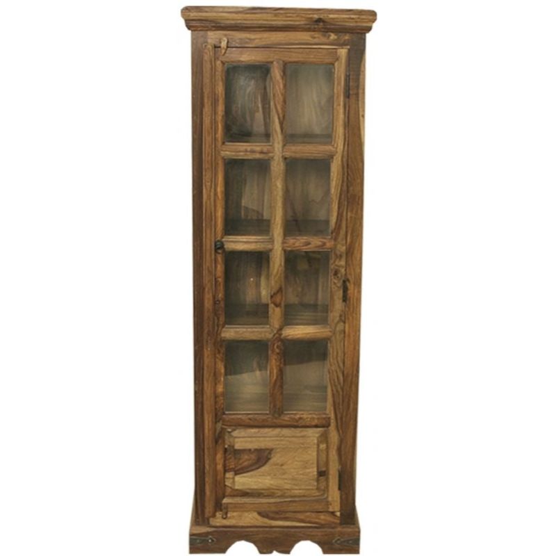 Thacket Sheesham Slim Vitrine | The Furniture Mega Store