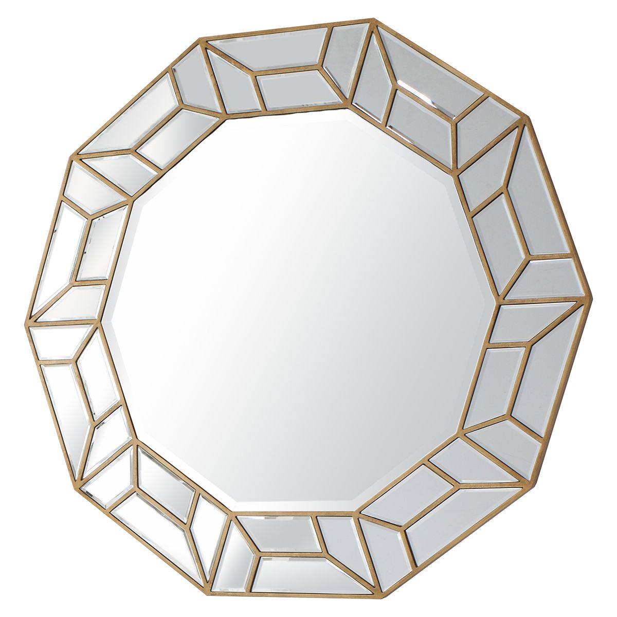 Celeste Decagon Wall Mirror - Gold - 105cm Diameter | The Furniture ...