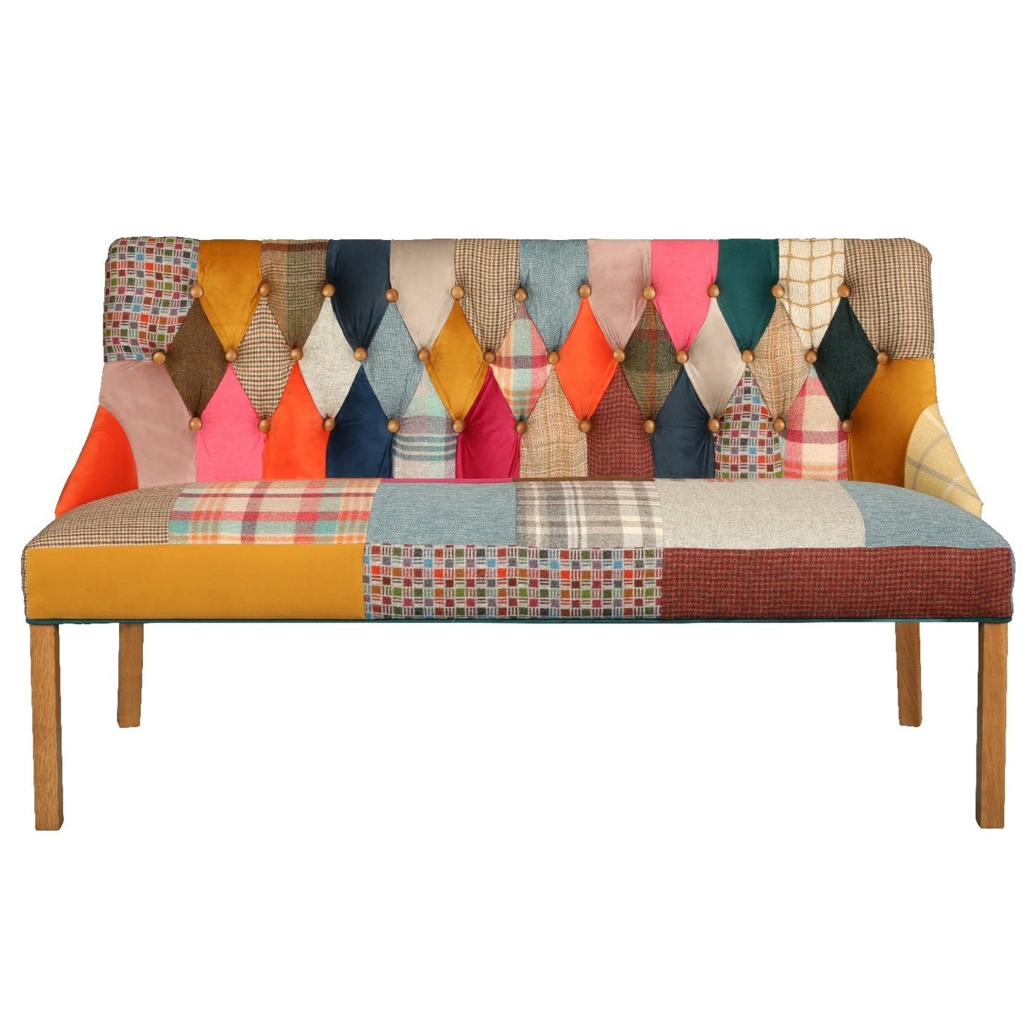 Stanton Patchwork Dining Bench | The Furniture Mega Store