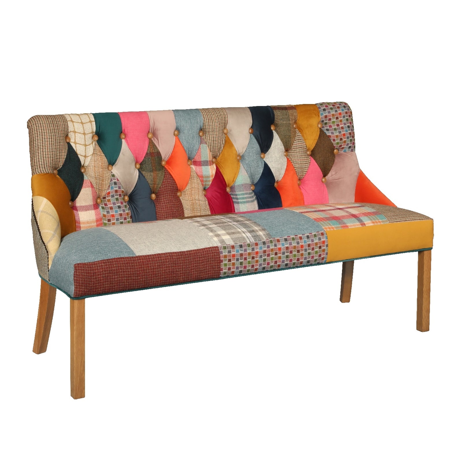 Stanton Patchwork Dining Bench | The Furniture Mega Store