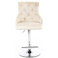 Majestic Mink Velvet Diamond Quilted - Lion Head Knocker Back Bar Stool ...