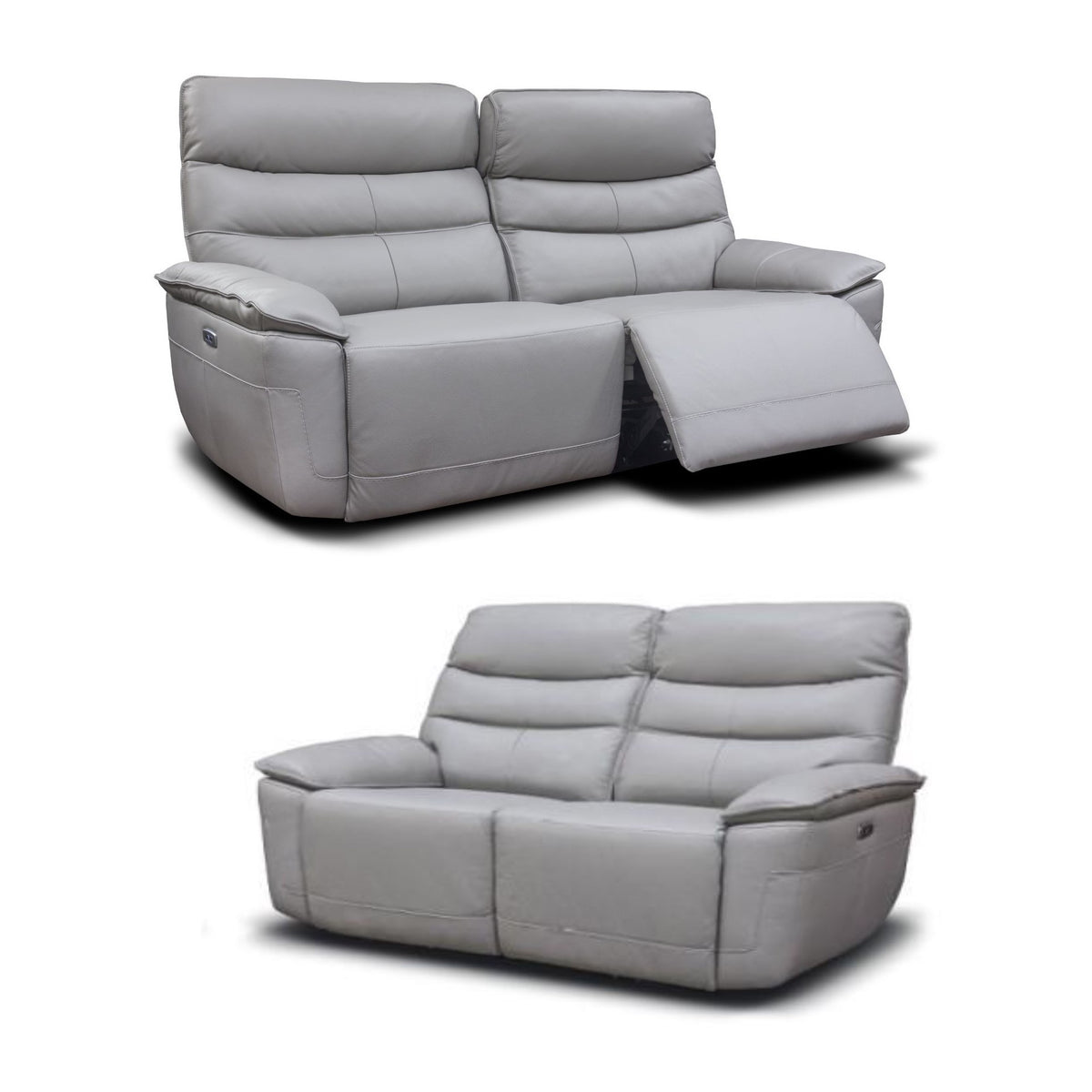 Grayson Power Leather Recliner 3 + 2 Set - Integrated USB Ports & Power ...