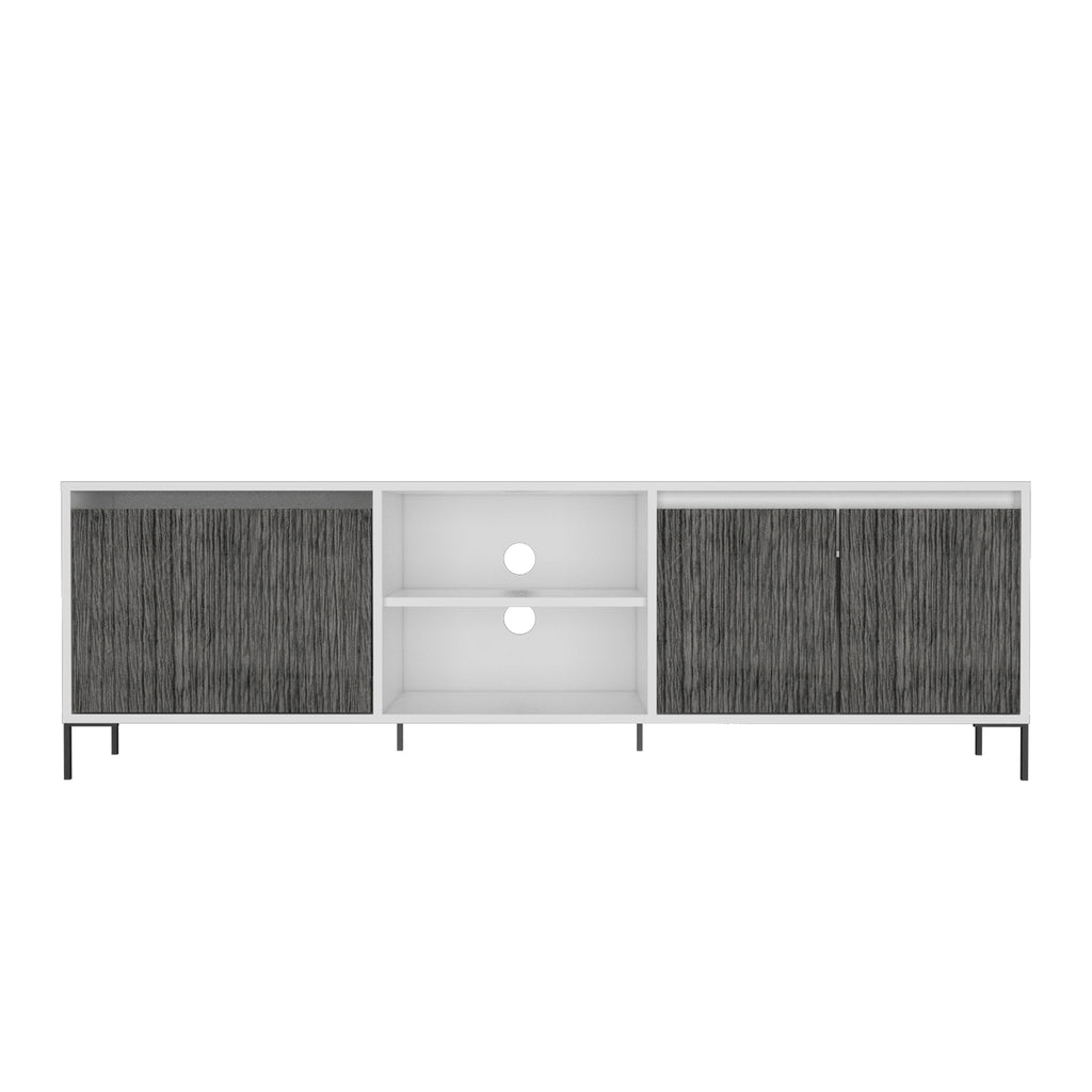 Detroit White & Carbon Grey Oak Woodgrain Tall Storage Cabinet | The ...
