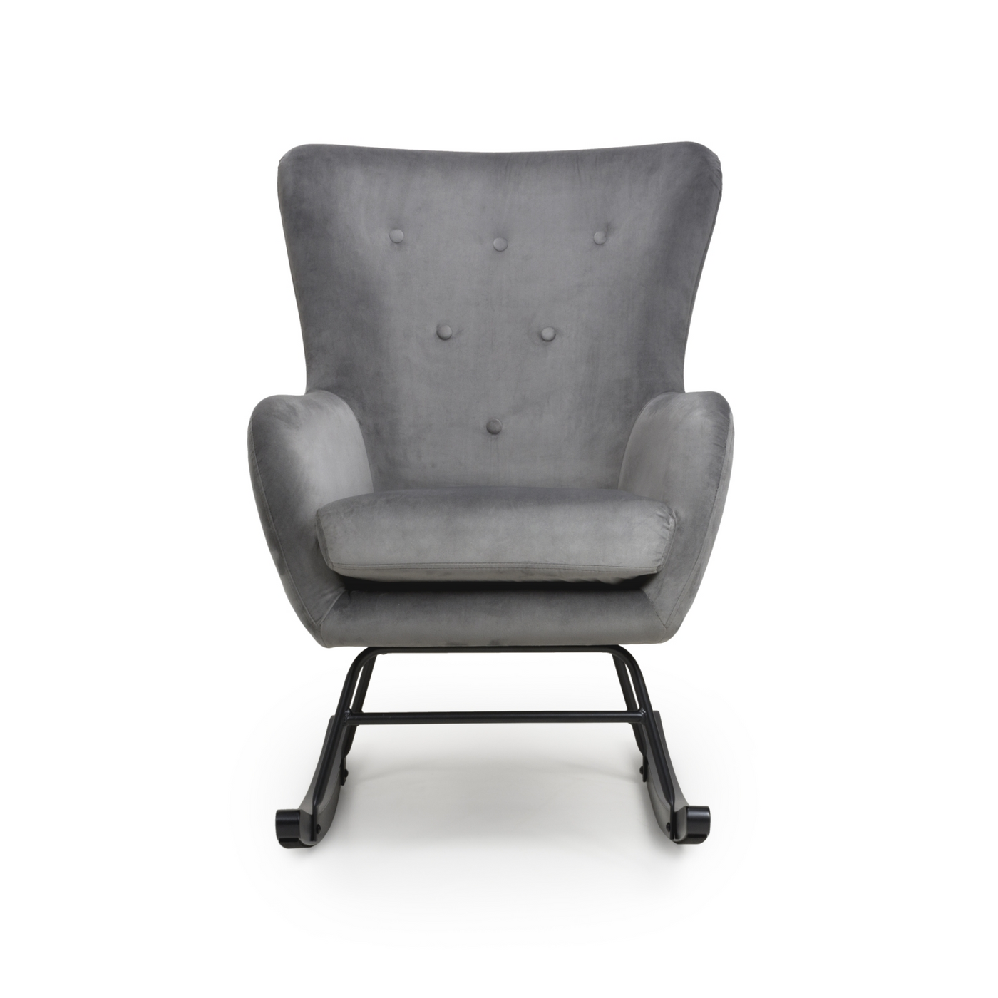 ERICA BRUSHED VELVET GREY ROCKING CHAIR | The Furniture Mega Store