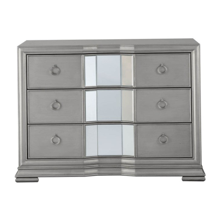 Lucca Grey Mirrored 3 Drawer Chest | The Furniture Mega Store