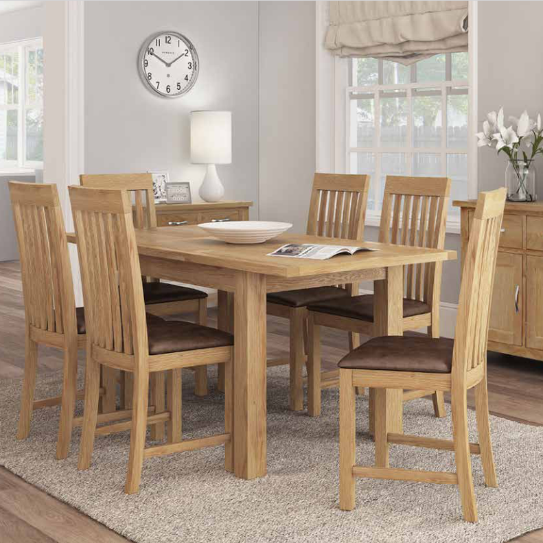 Bevel Natural Solid Oak Slatted Back Dining Chairs - Set Of 2 | The ...
