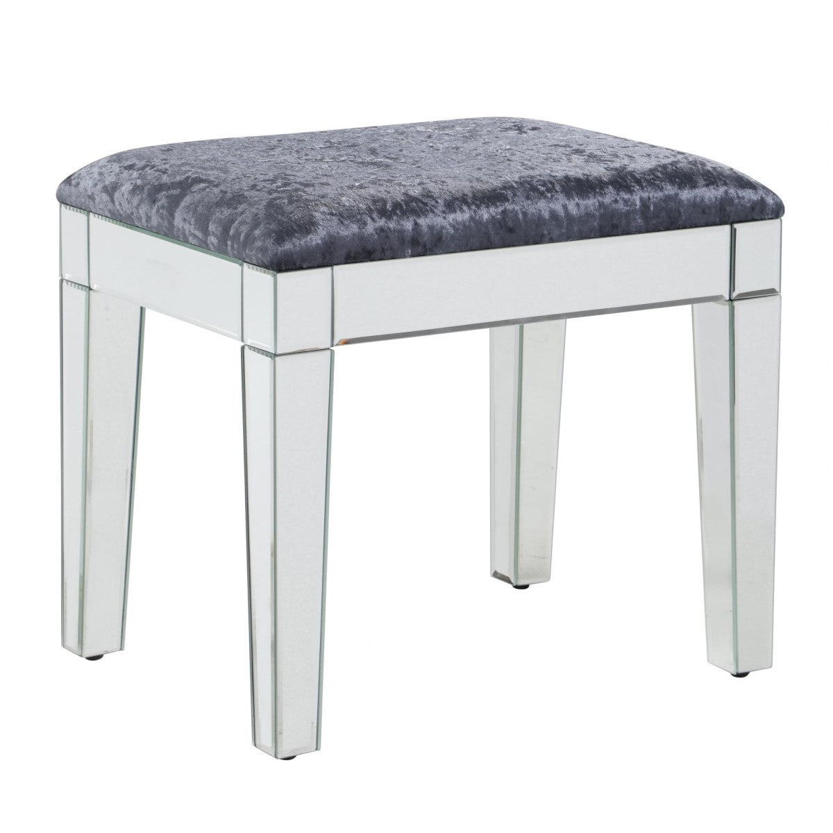 Augustina Mirrored Dressing Table Stool | The Furniture Mega Store