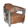 Aviator Brown Aniline Vintage Leather Tub Chair & Footstool Collection ...