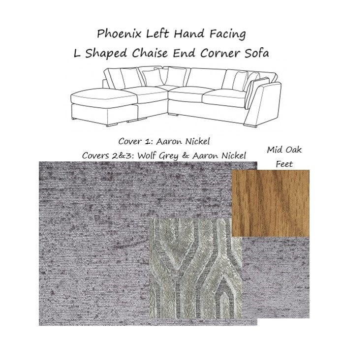 Phoenix Fabric Corner Sofa Collection - Choice Of Sizes, Fabrics & Feet ...