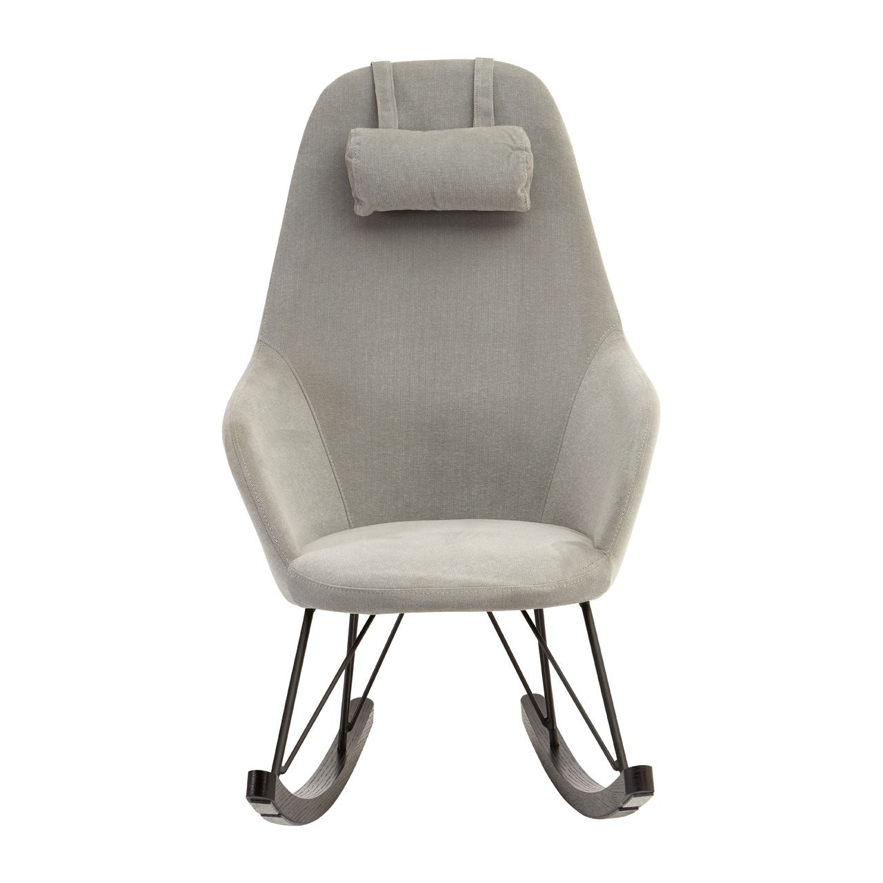 ERICA BRUSHED VELVET GREY ROCKING CHAIR | The Furniture Mega Store